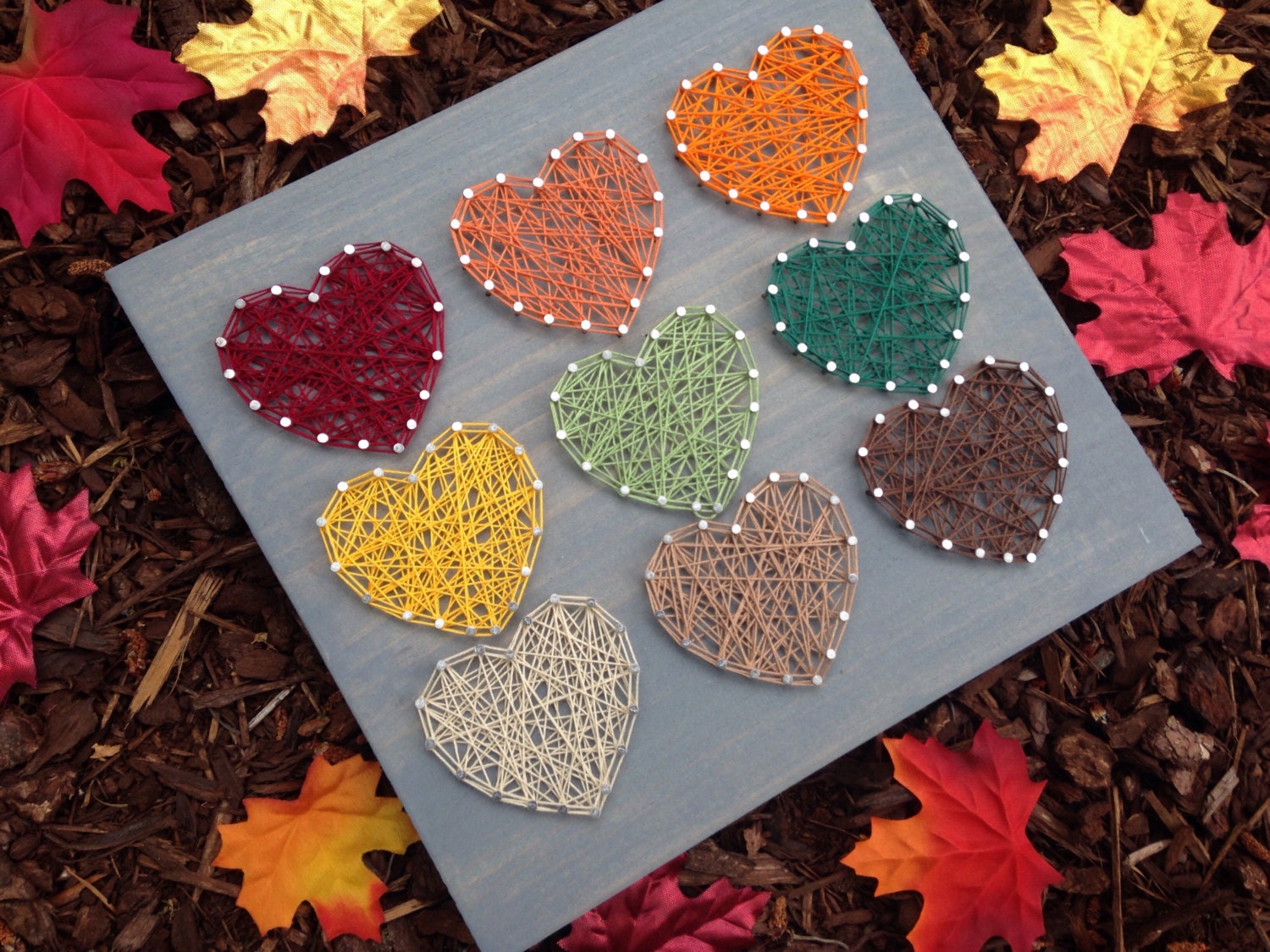 MADE TO ORDER Autumn Hearts Fall Colors | Etsy