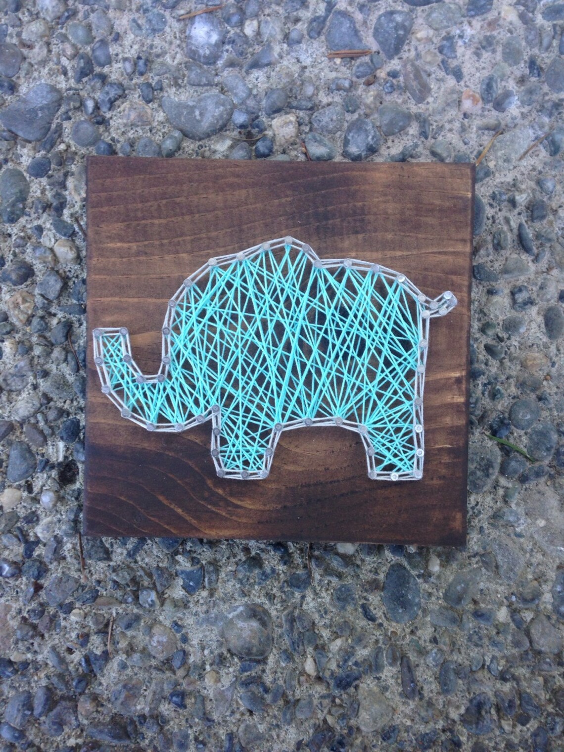 MADE TO ORDER Mini Elephant String Art Blue and Grey - Etsy
