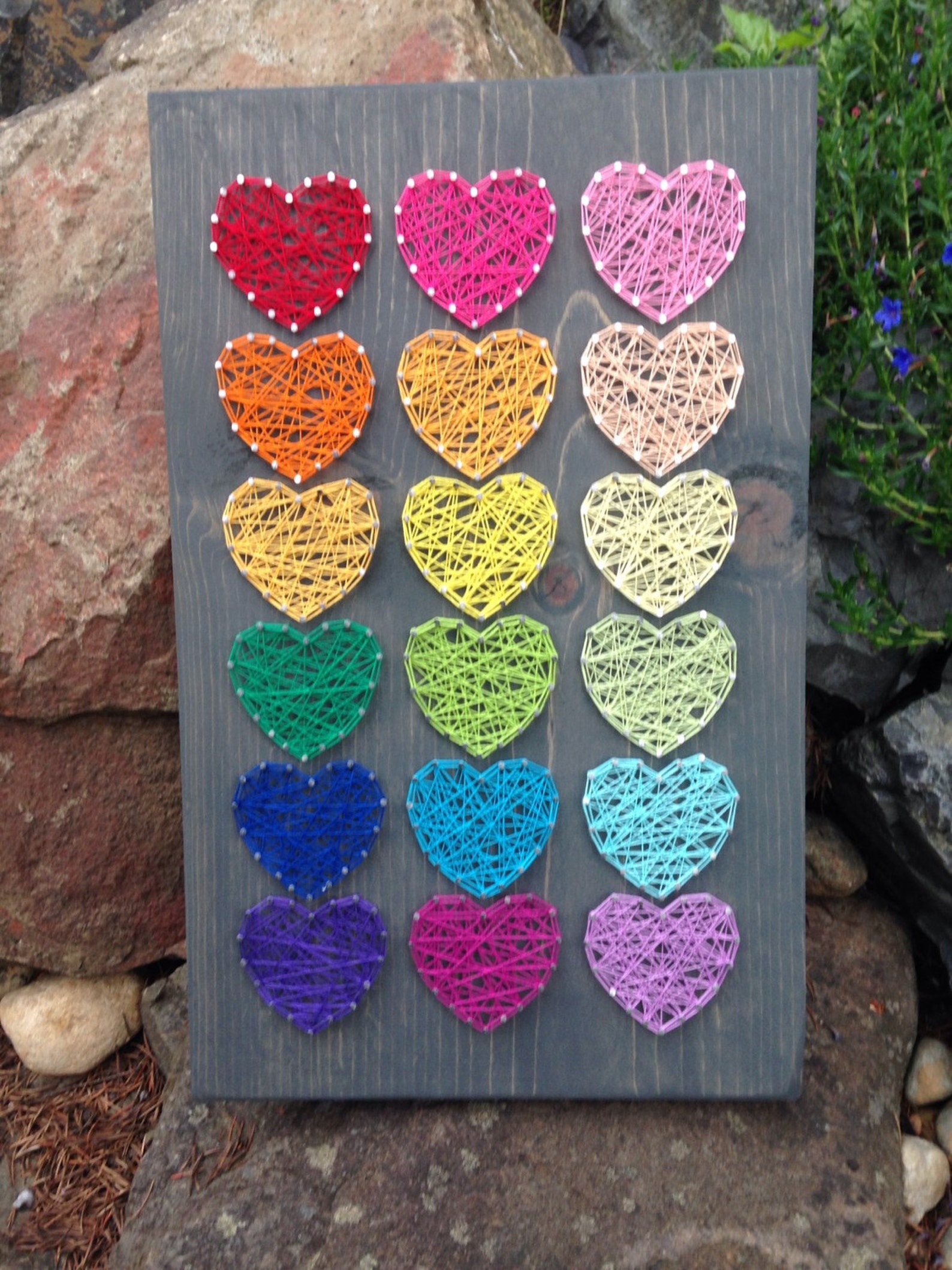MADE TO ORDER Rainbow Heart String Art - Etsy