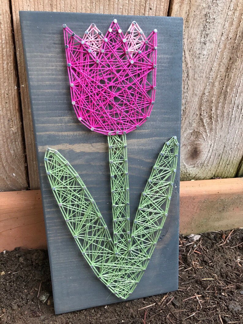 MADE TO ORDER Tulip String Art Flower String Art Spring - Etsy