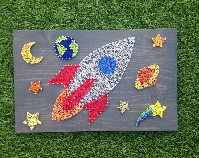 MADE TO ORDER- Outer Space, Rocketship String Art - Etsy