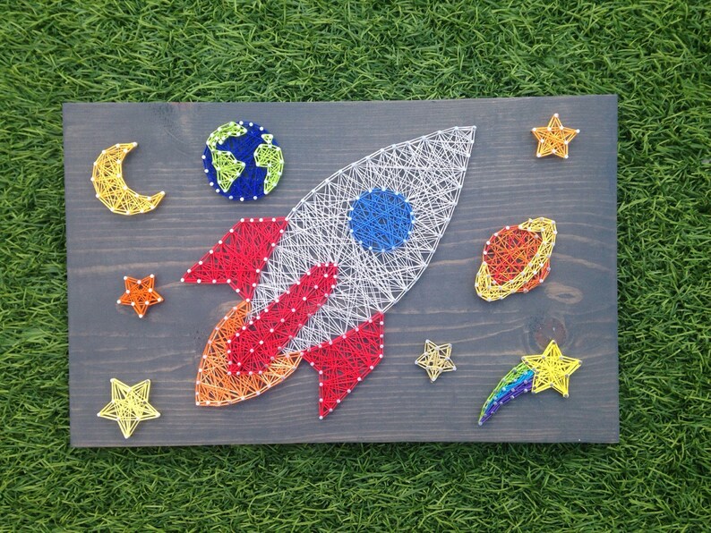 MADE TO ORDER Outer Space Rocketship String Art - Etsy
