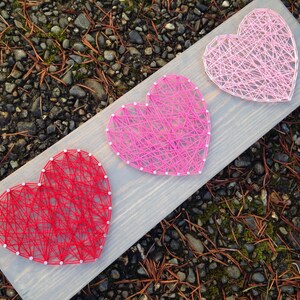 MADE TO ORDER Three Heart String Art Red and Pink Hearts - Etsy