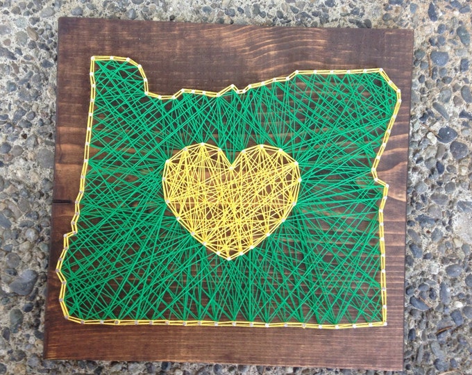 MADE TO ORDER- Oregon String Art- Green and Yellow- Oregon Ducks - Etsy