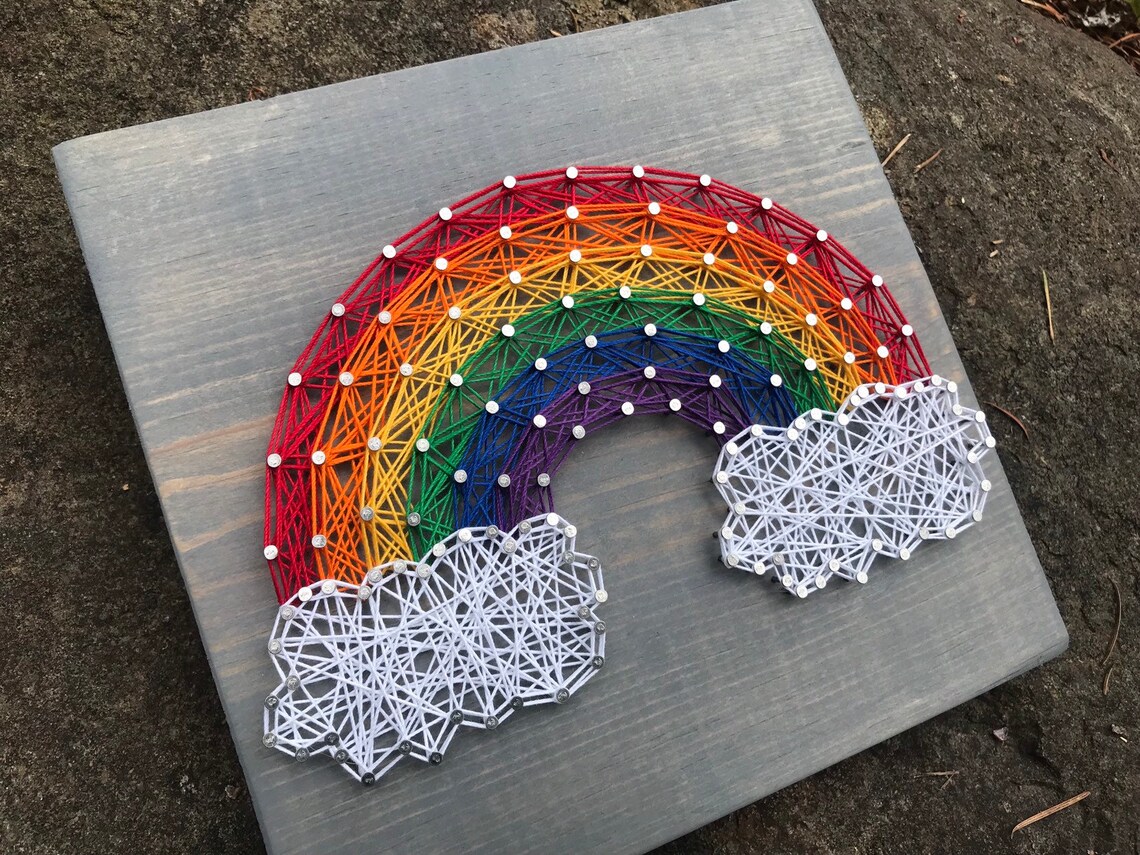 MADE TO ORDER Mini Rainbow String Art | Etsy