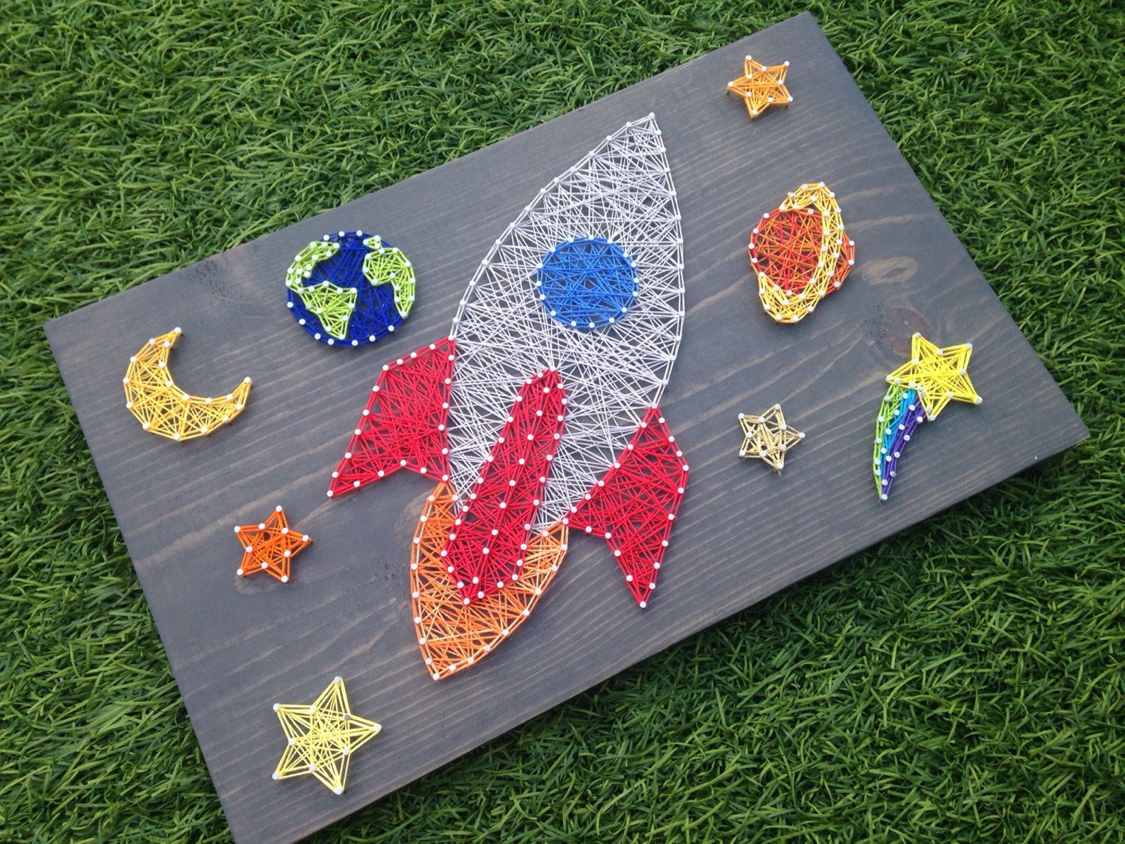 MADE TO ORDER Outer Space Rocketship String Art - Etsy