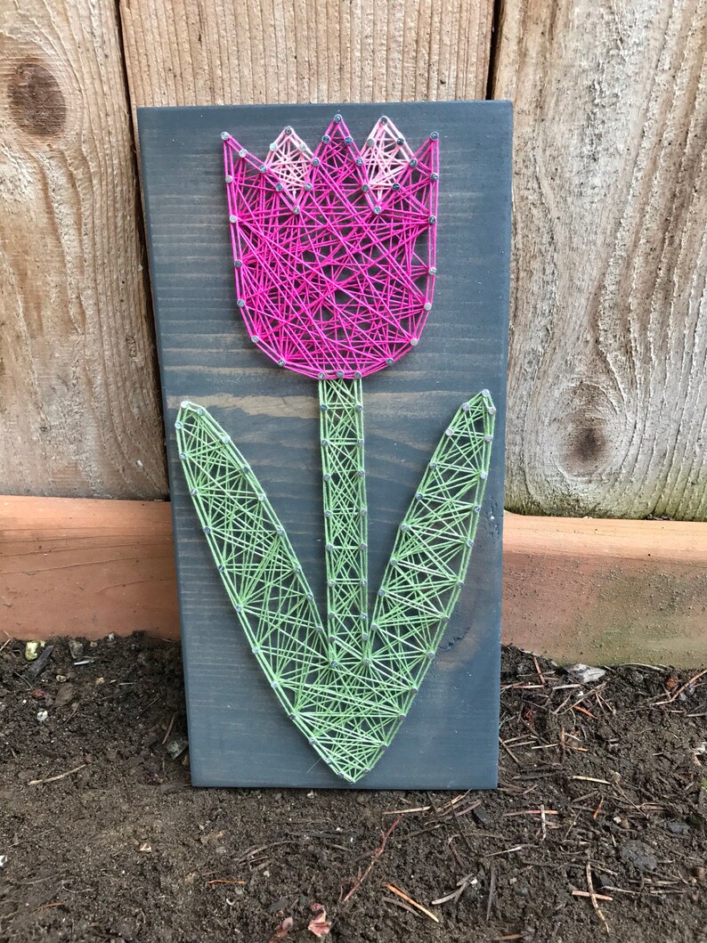 MADE TO ORDER Tulip String Art Flower String Art Spring - Etsy