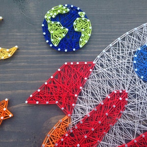 MADE TO ORDER Outer Space Rocketship String Art - Etsy