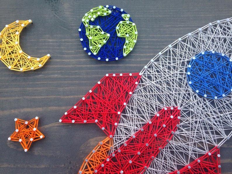 MADE TO ORDER Outer Space Rocketship String Art - Etsy