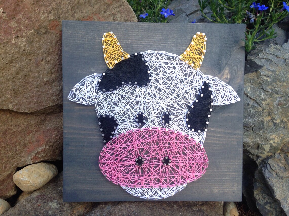 MADE TO ORDER Cow String Art Farm Decor - Etsy