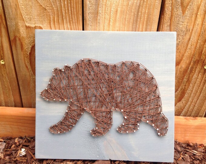 MADE TO ORDER - Grizzly Bear String Art- Brown Bear Decor - Etsy