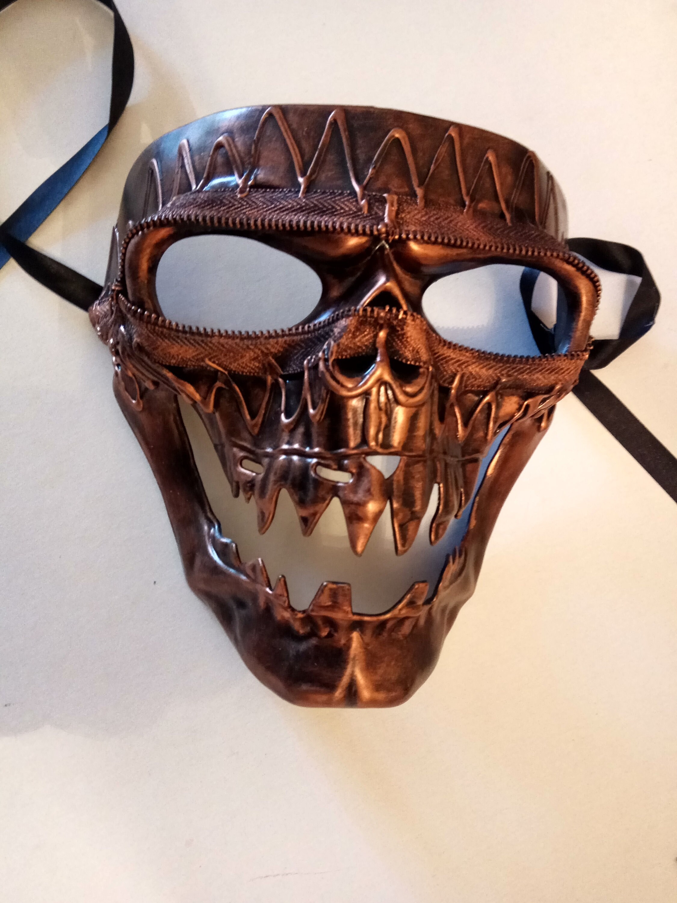 Steampunk Metallic Copper Full Face Mask Unisex, Mardi Gras, Skull ...