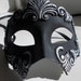 Half Face Goth Style Mask, Handmade and Handpainted Black and Grey ...