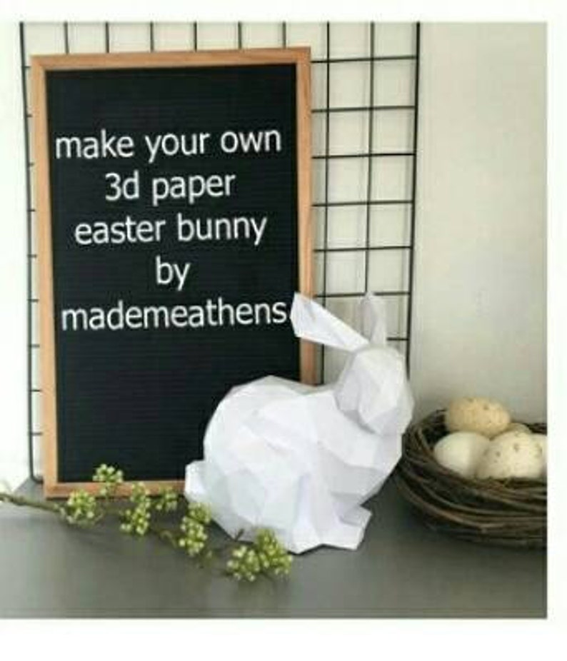 3D Paper Bunny Template, DIY Bunny Pattern, Papercraft, Home Decor ...