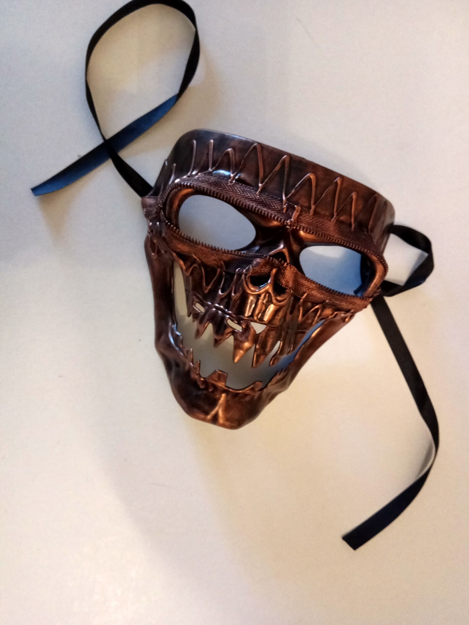 Steampunk Metallic Copper Full Face Mask Unisex, Mardi Gras, Skull ...
