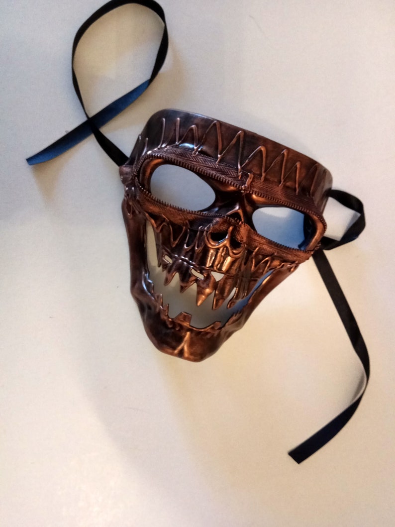 Steampunk Metallic Copper Full Face Mask Unisex, Mardi Gras, Skull ...