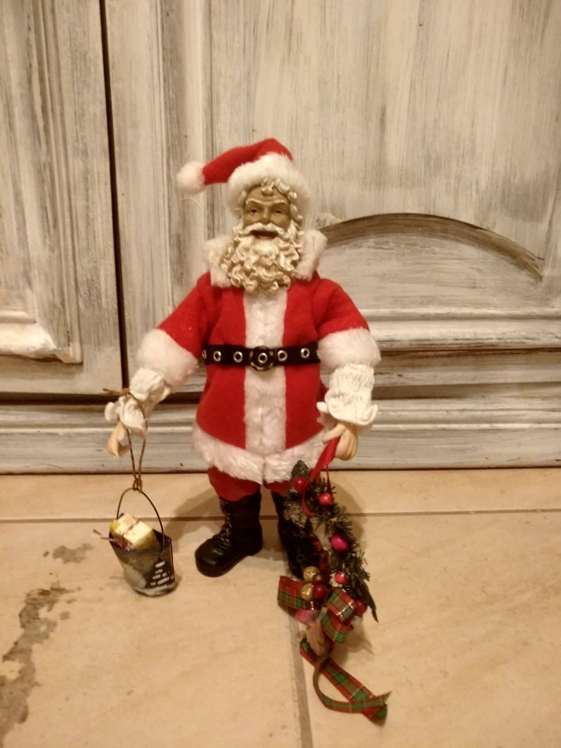 Santa Made of Resin Size Approx. 27 Cm Tall Wears a Red Outfit - Etsy
