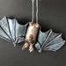 Polymer Clay Bat Ornament Totally Handmade Sculpture Hanging Upside ...