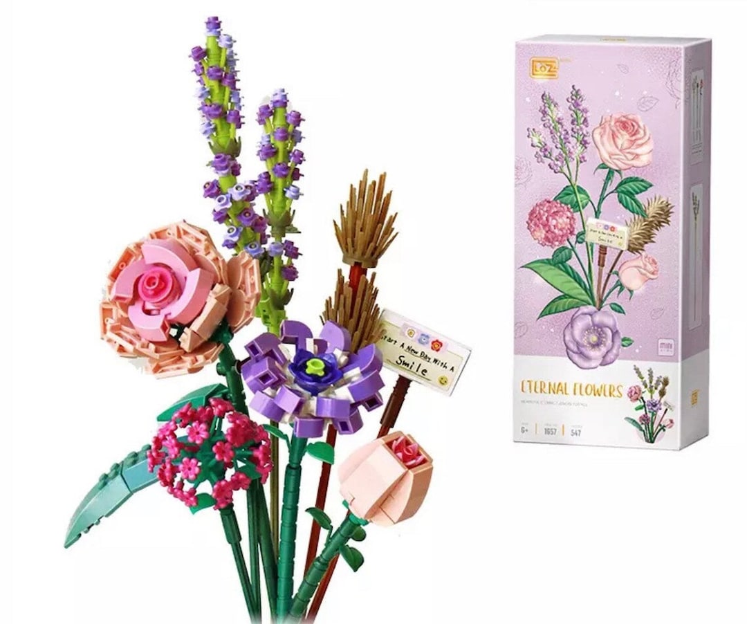 Intelligence Toy Bricks Eternal Flowers Diy Building Blocks Flower ...