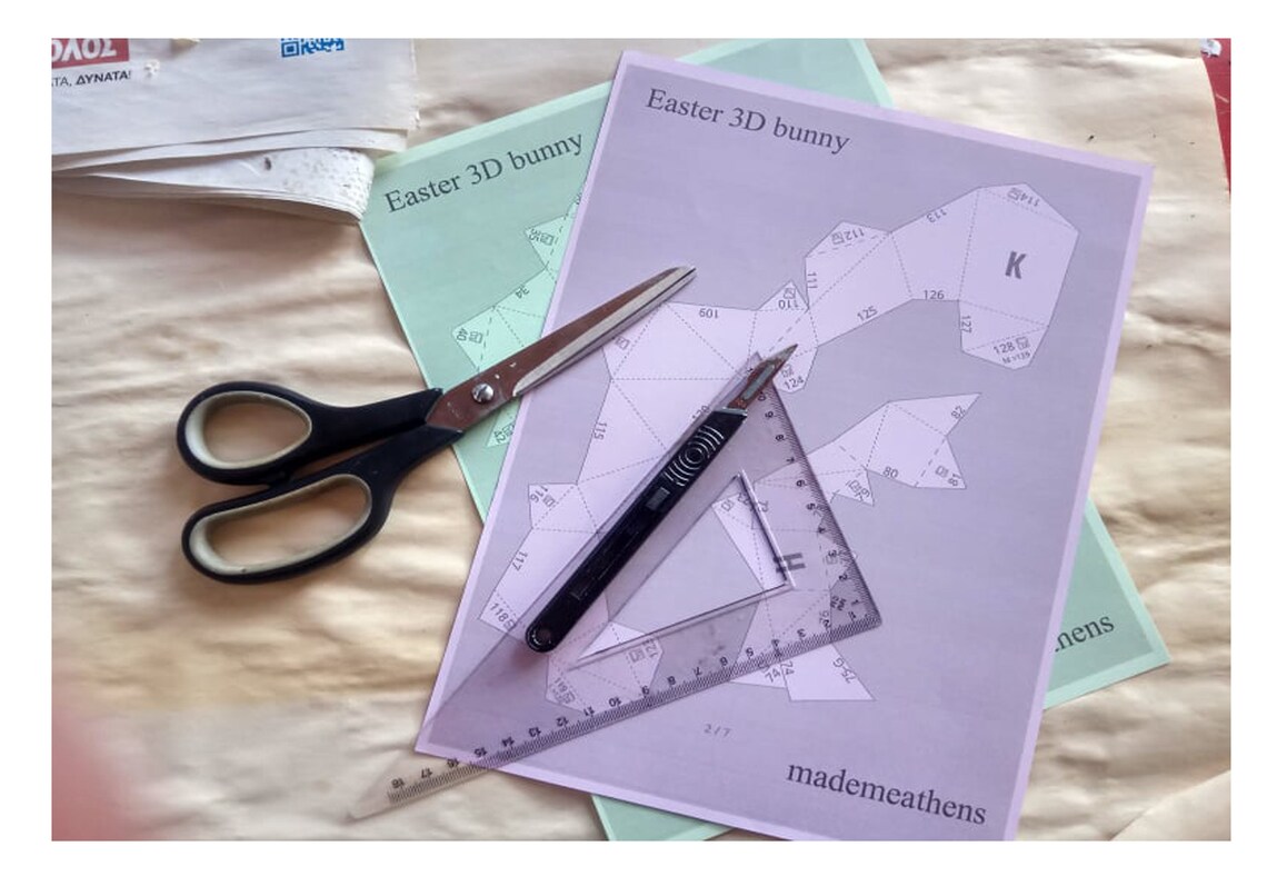 3D Paper Bunny Template, DIY Bunny Pattern, Papercraft, Home Decor ...