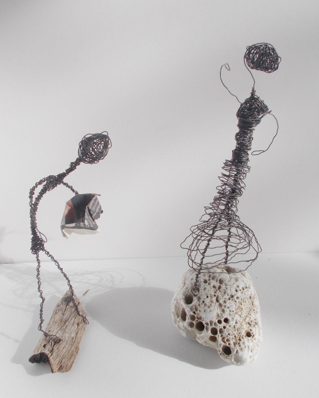 Wire Figurines Lady and Sir, Handmade Male and Female Figurines, Wire ...
