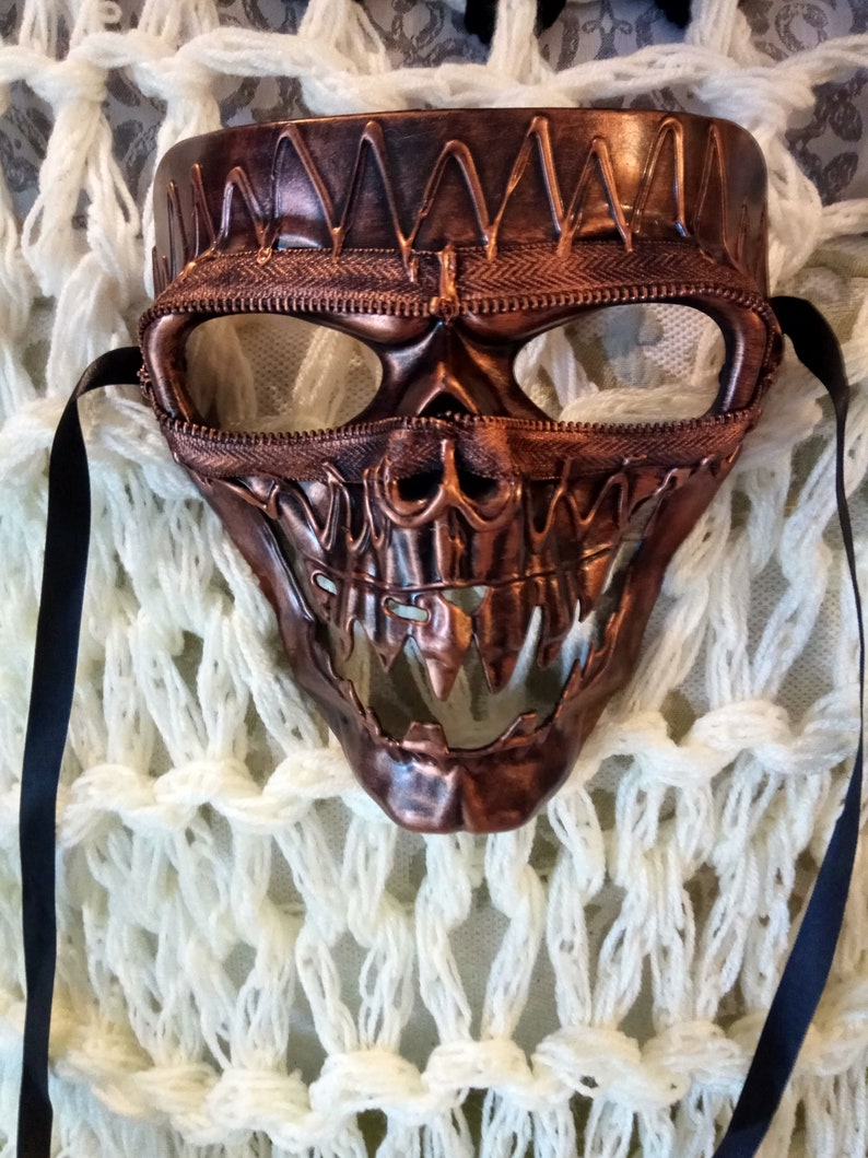 Steampunk Metallic Copper Full Face Mask Unisex, Mardi Gras, Skull ...