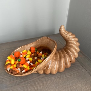 Ceramic Cornucopia Thanksgiving Decor - Etsy