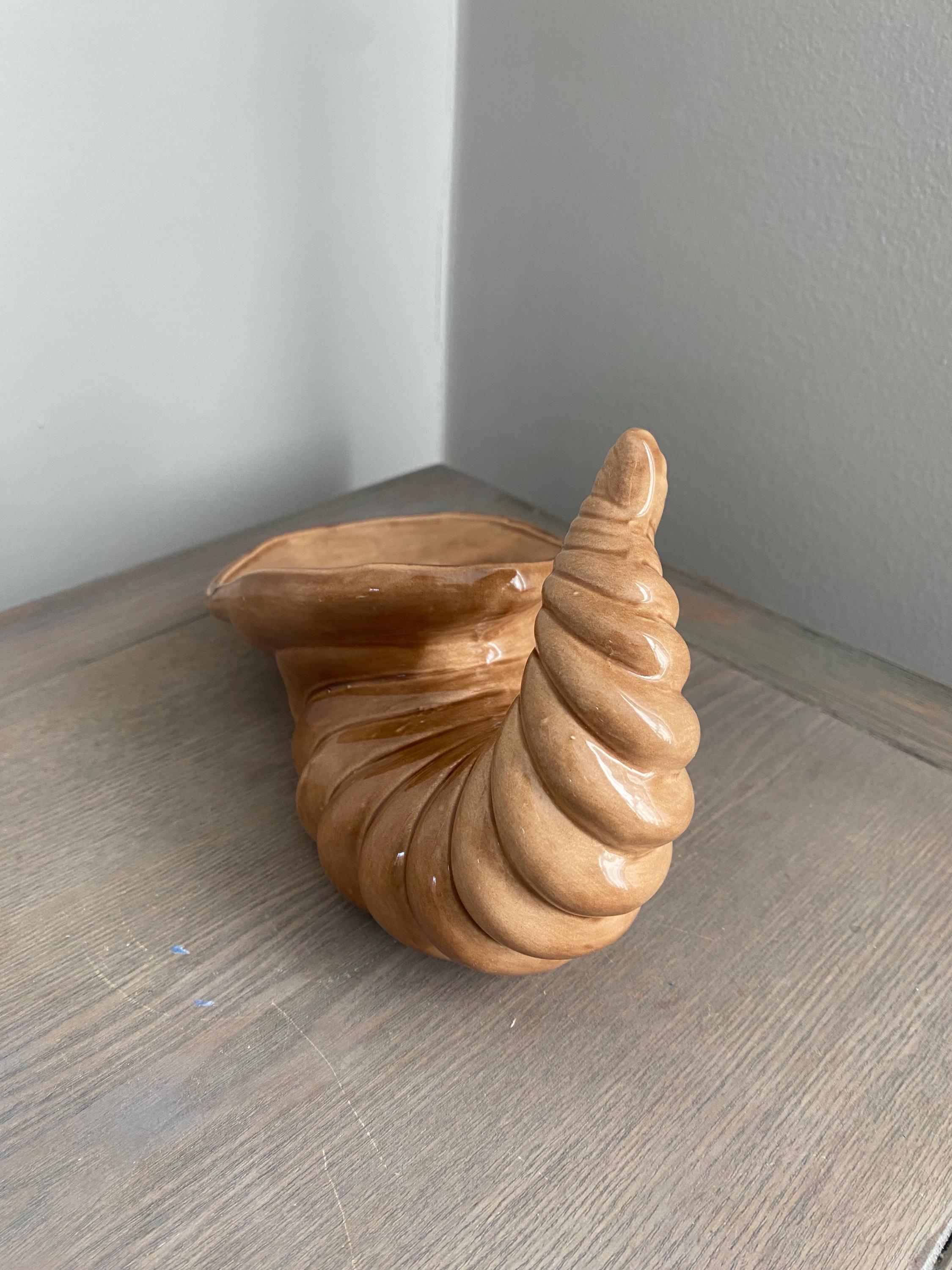 Ceramic Cornucopia Thanksgiving Decor - Etsy