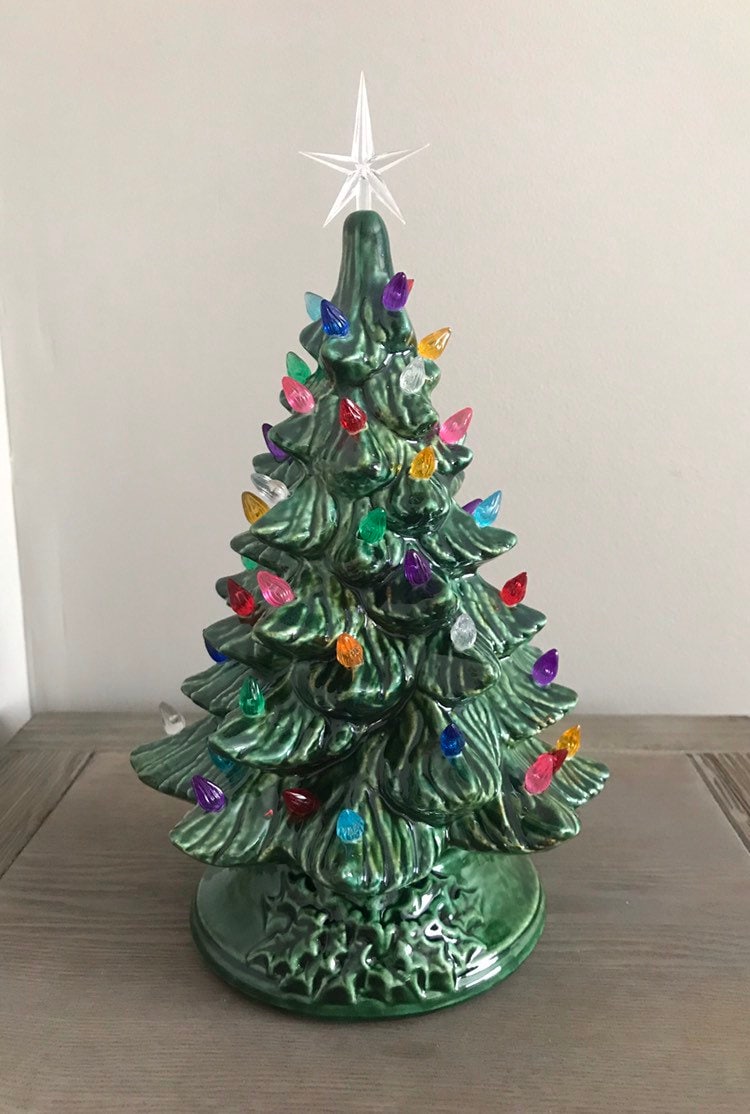 Ceramic Christmas Tree With Pointed Bulbs. Small Ceramic - Etsy