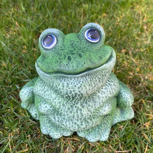 Small Ceramic Frog Statue for Garden - Etsy