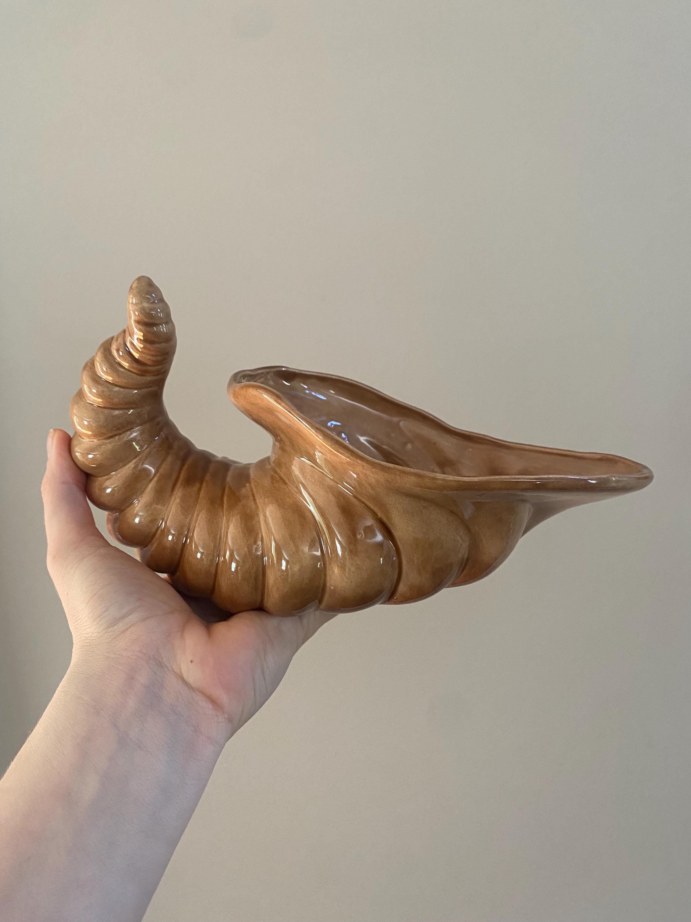Ceramic Cornucopia Thanksgiving Decor - Etsy