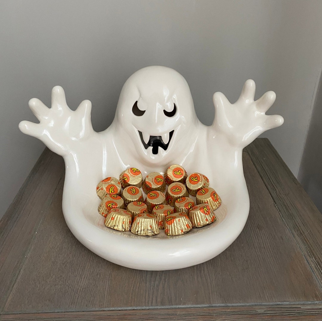 Spooky Ghost Candy Dish With Light - Etsy