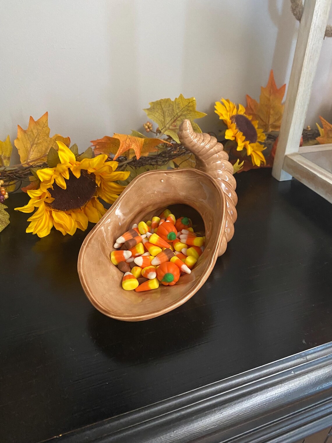 Ceramic Cornucopia Thanksgiving Decor - Etsy