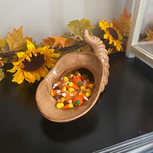 Ceramic Cornucopia Thanksgiving Decor - Etsy
