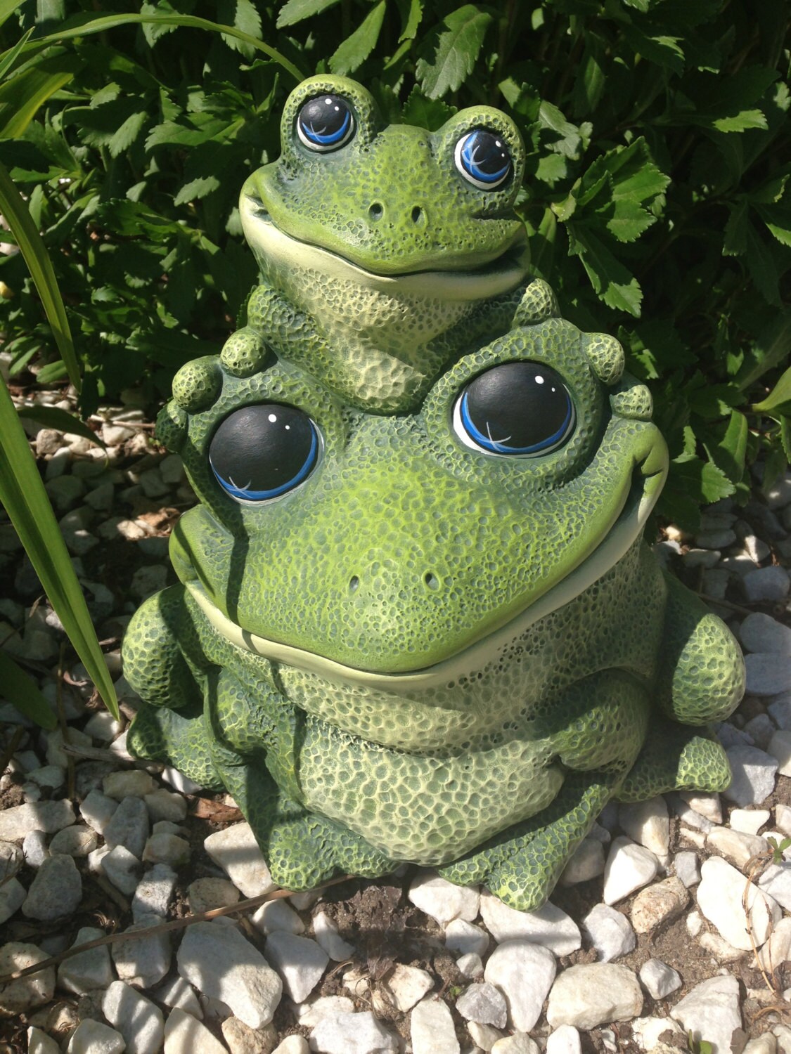 Ceramic Frogs for Garden Decor, Front Porch Decor, Yard Art, Gift for ...