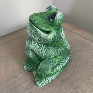 Small Ceramic Frog Statue for Garden - Etsy