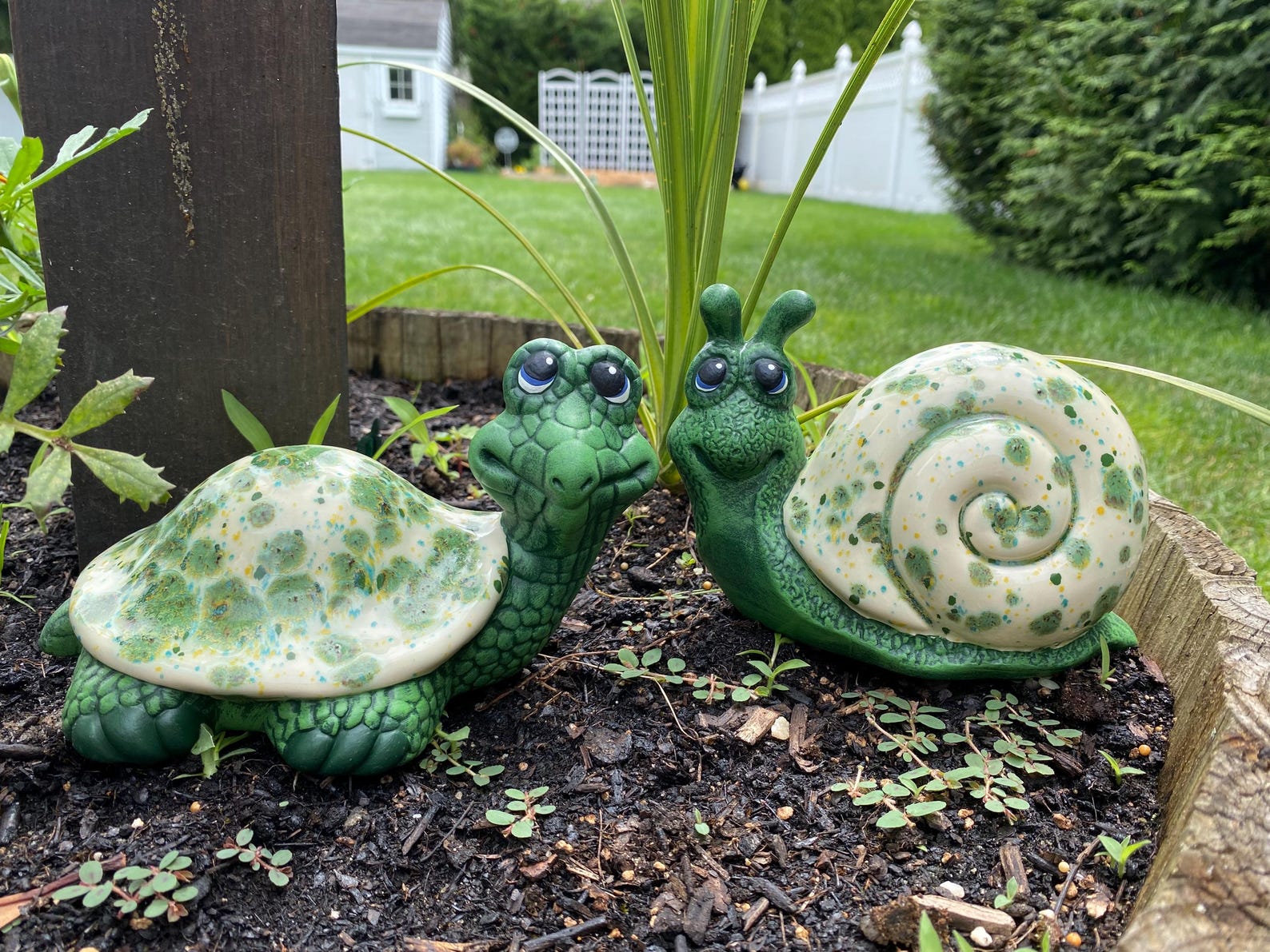 Ceramic Garden Snail – Whimsical Indoor Outdoor Decor - Etsy