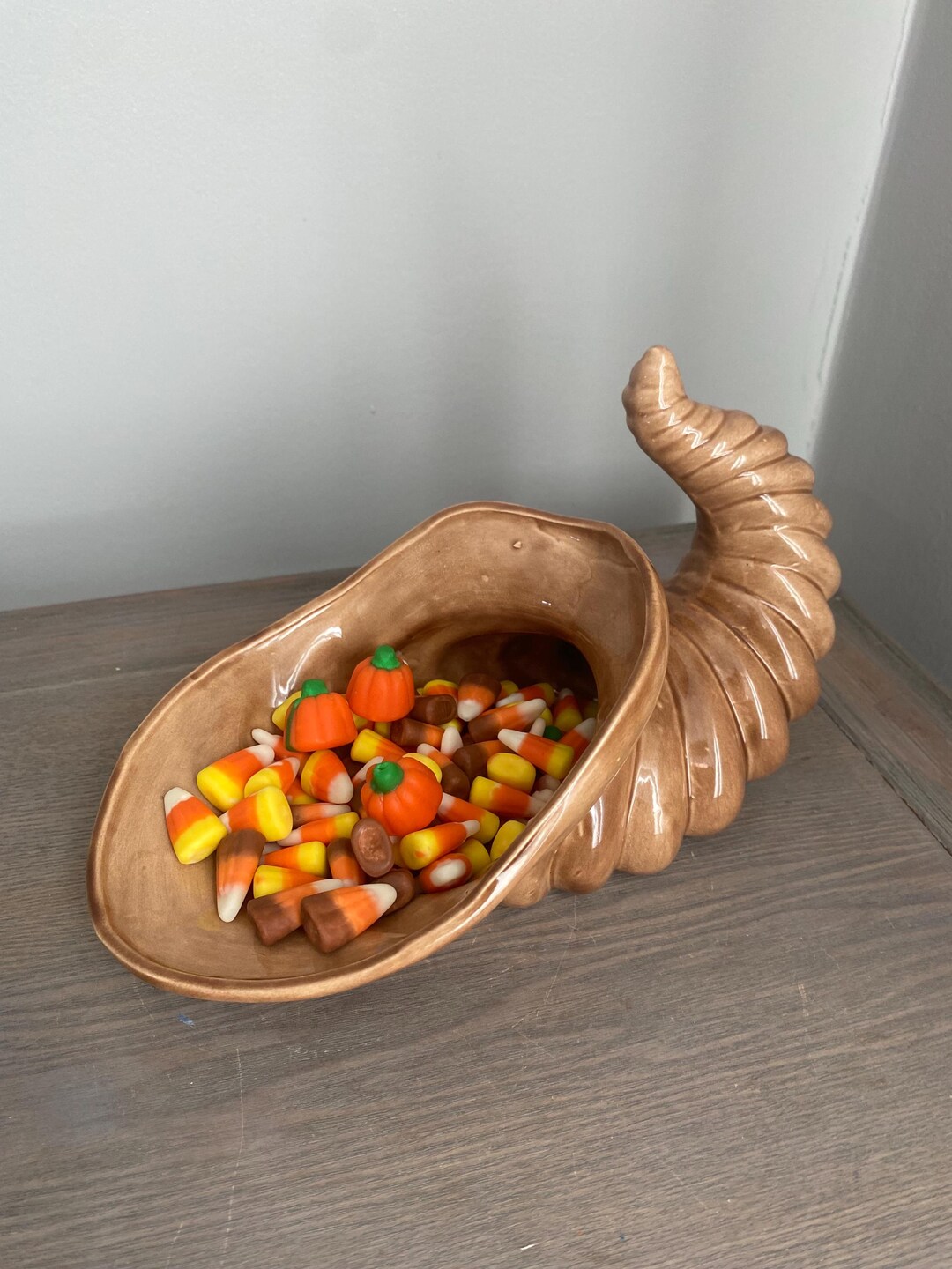 Ceramic Cornucopia Thanksgiving Decor - Etsy