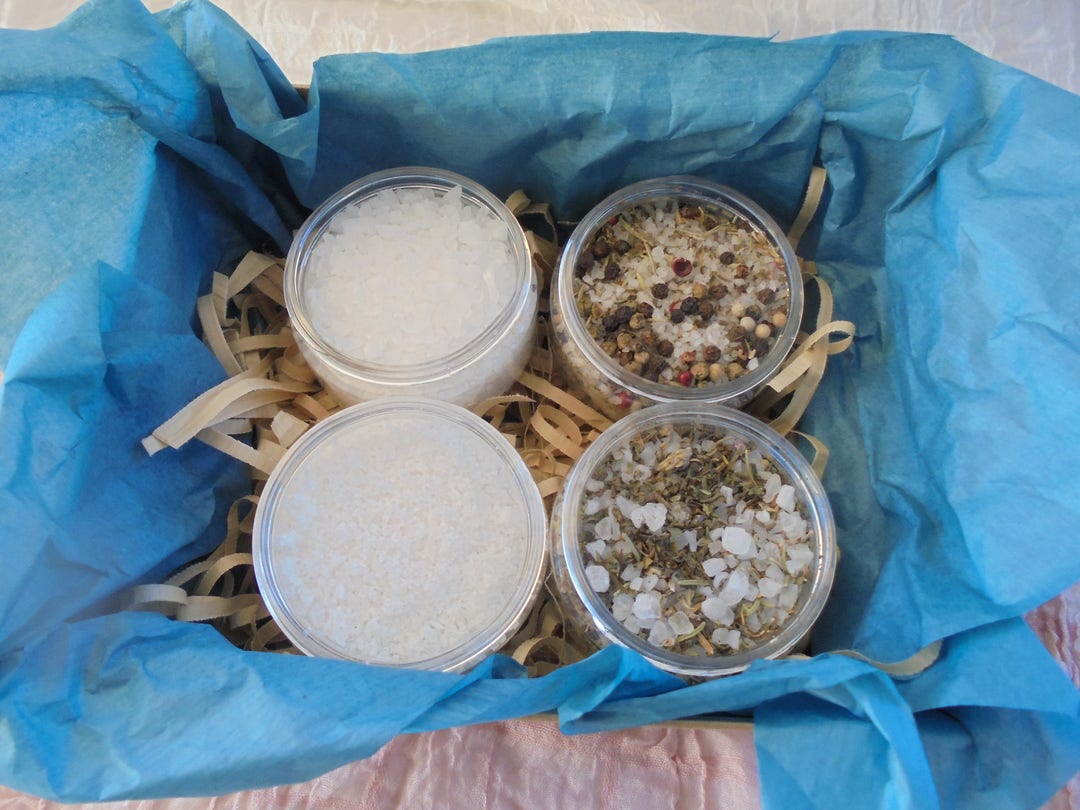 Gourmet Sea Salt Gift Set: Greek Organic Herbs & Pepper - Etsy