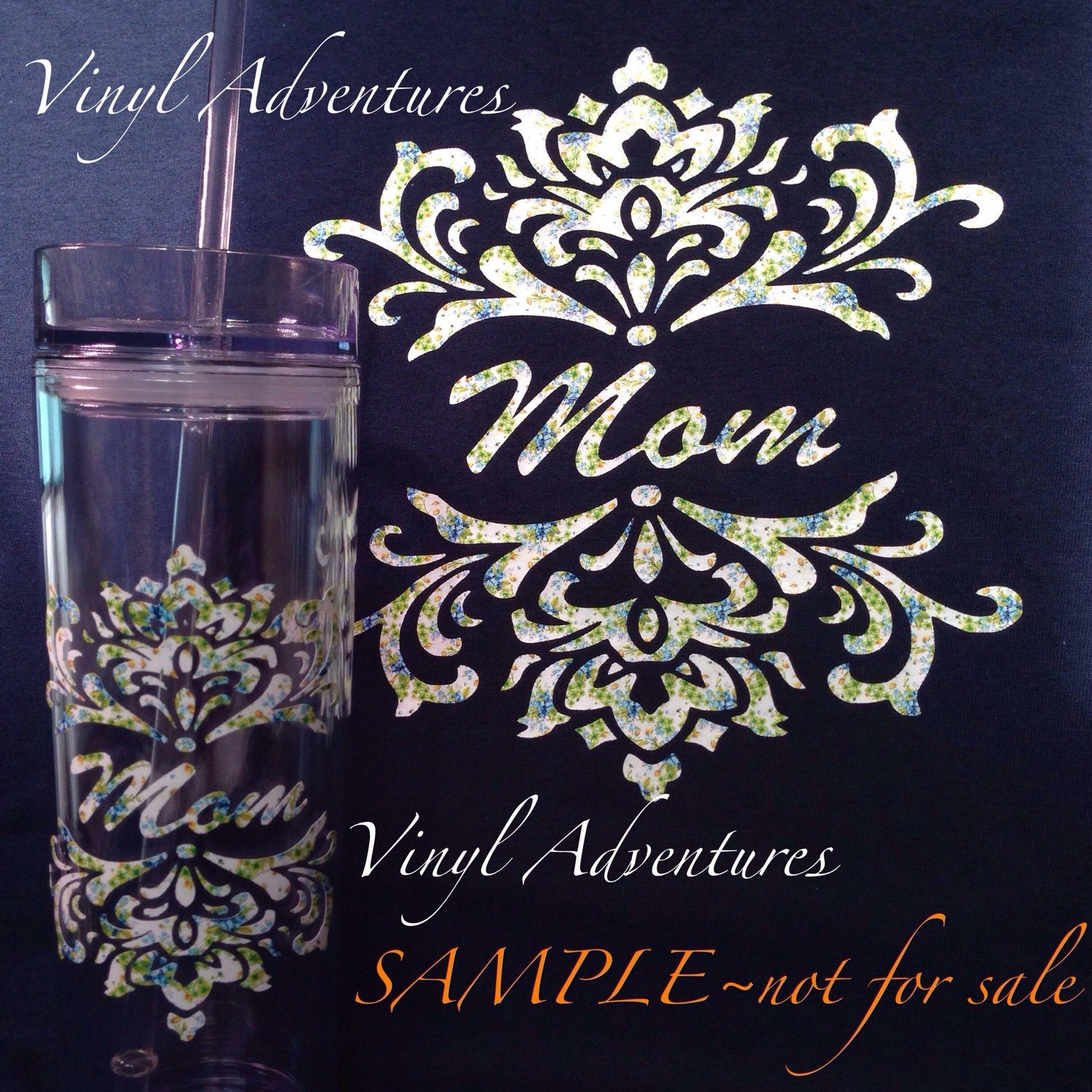 Heat Transfer Vinyl Blue Floral Pattern HTV Blue Forget Me | Etsy