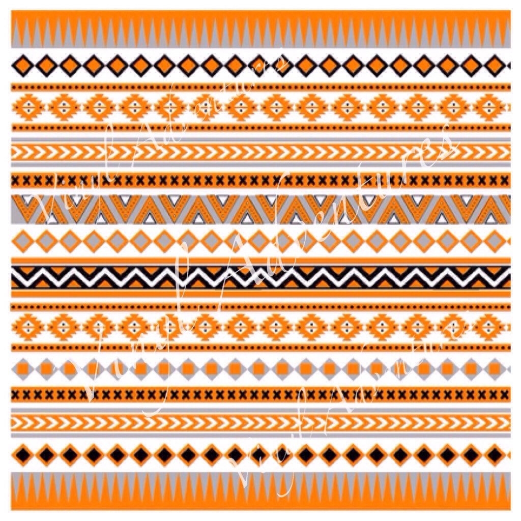 Aztec Pattern Vinyl Tribal Pattern Vinyl Orange Black Gray - Etsy