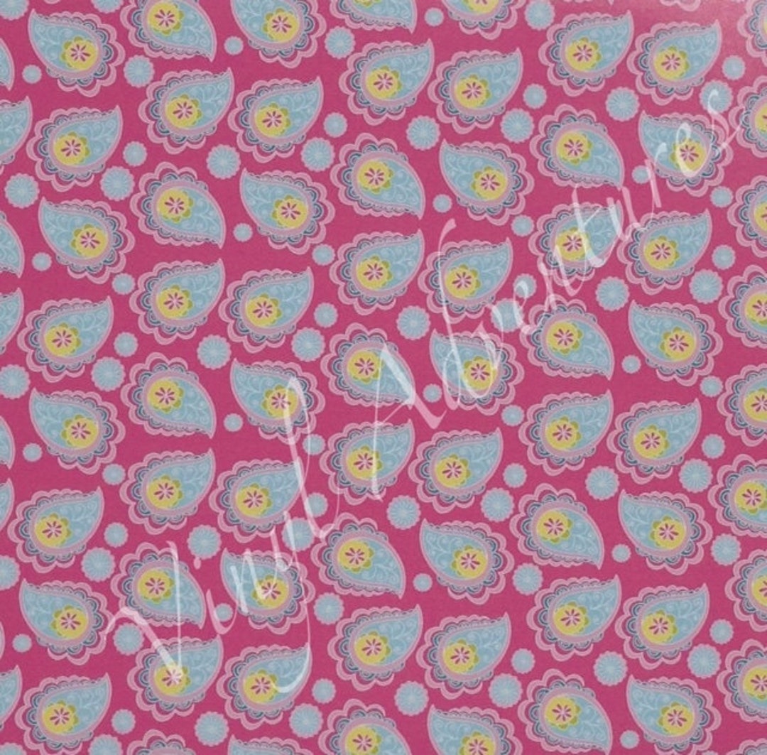 Paisley Heat Transfer Vinyl, Rose Blue Paisely Pattern HTV, Paisley ...