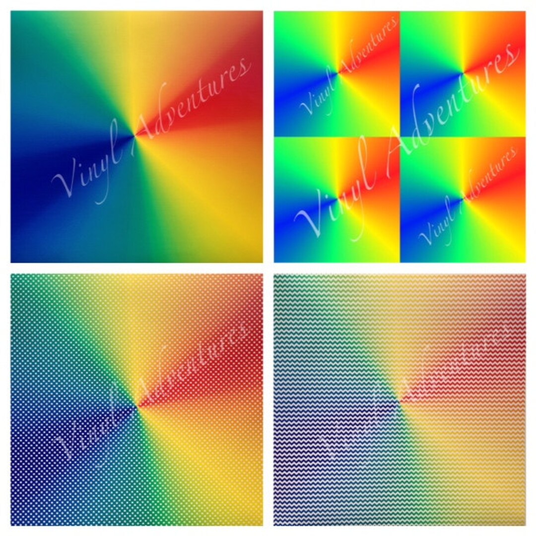 Gradient Heat Transfer Vinyl, Rainbow Gradient Pattern HTV, Ombre ...