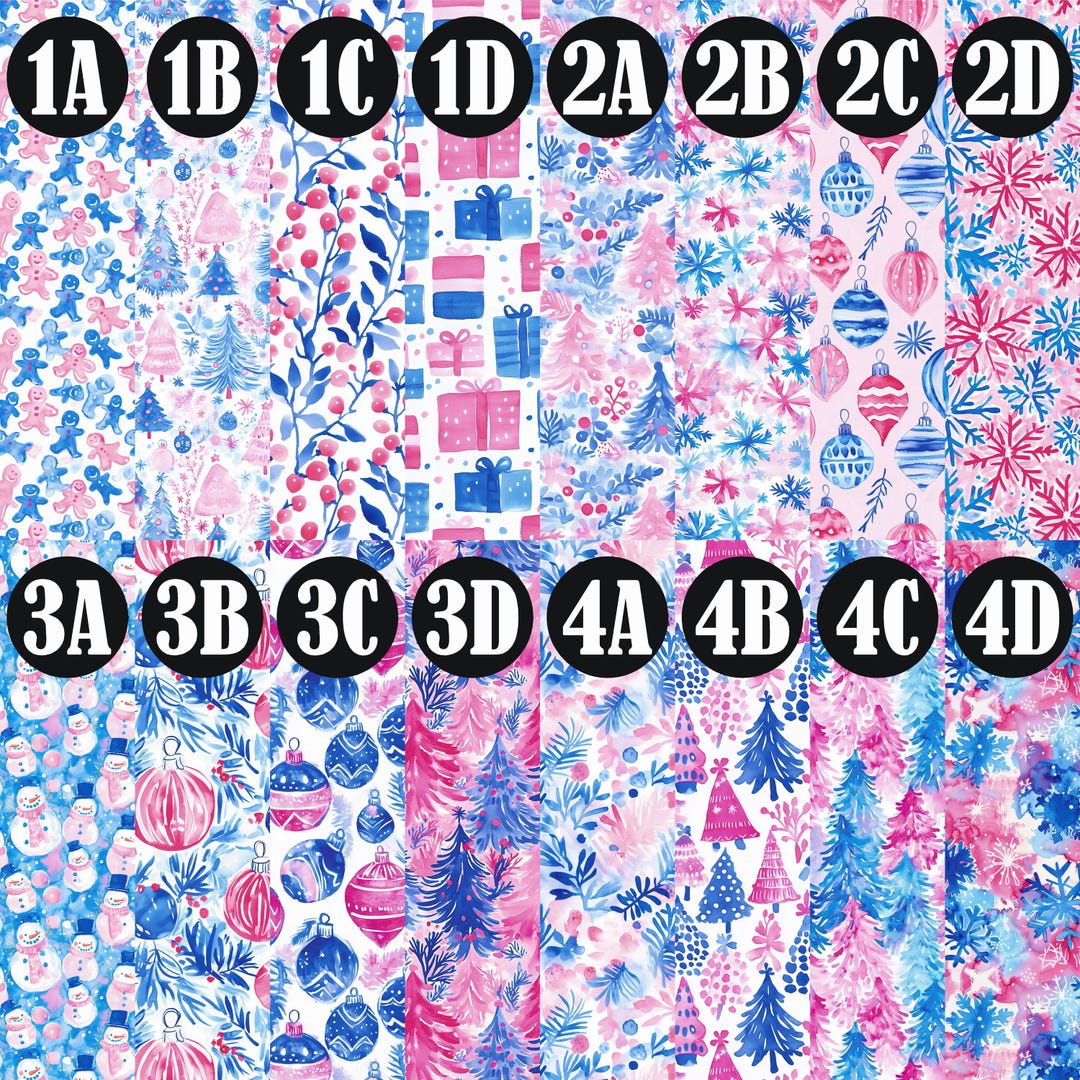 Preppy Pink and Blue Christmas Patterned Vinyl, Preppy HTV, Pattern ...