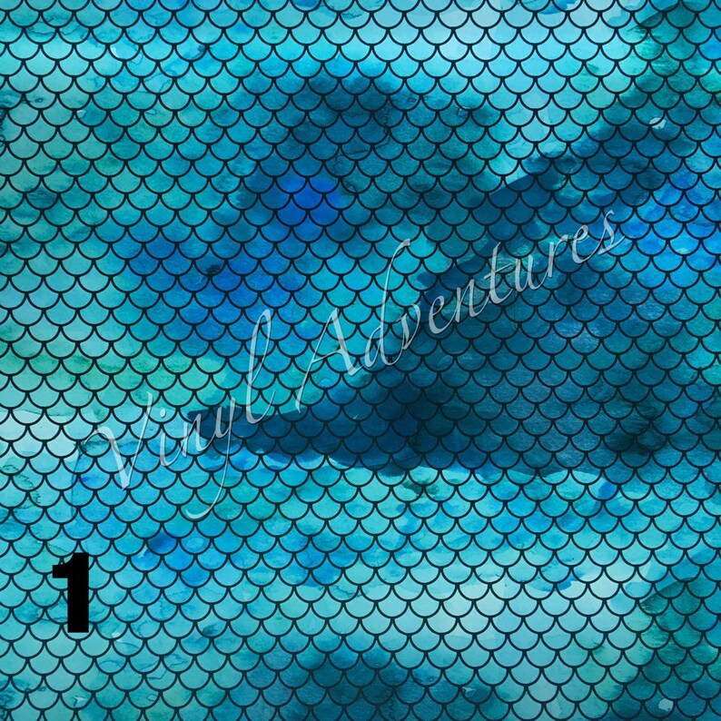Mermaid HTV, SOLID Scales, Blue Green Teal Purple Heat Transfer Vinyl ...