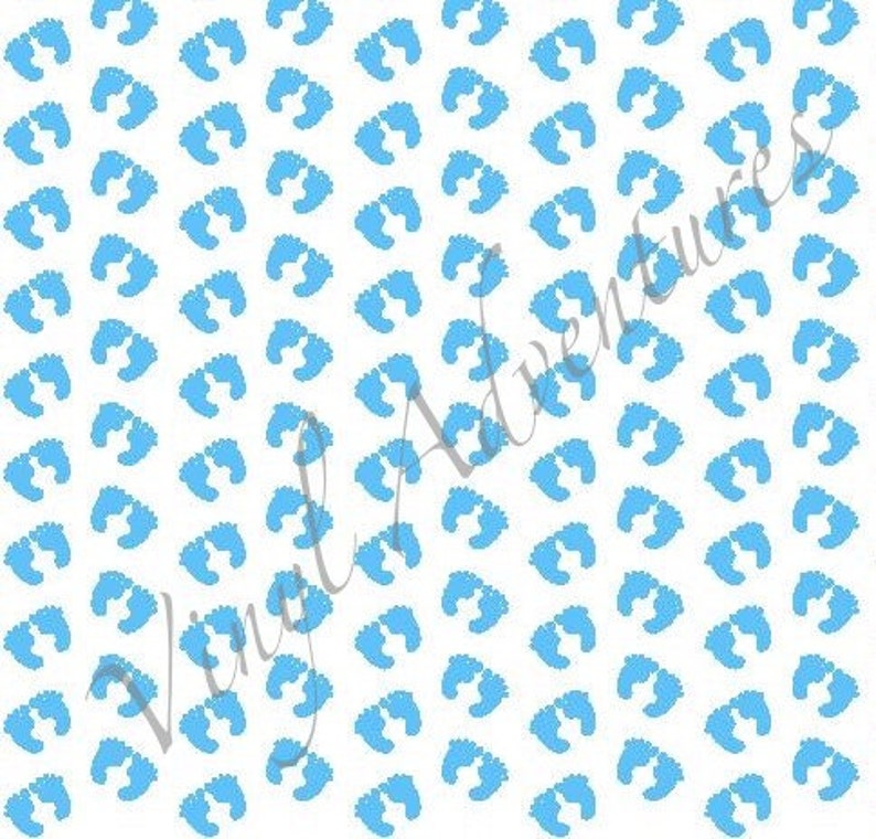 Baby Feet Pattern Vinyl Blue 12x12 Patterned | Etsy