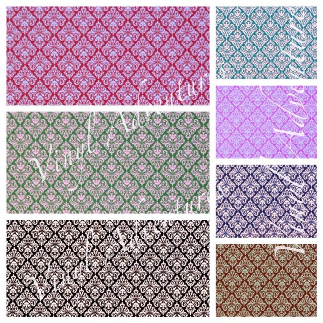 Damask Pattern Vinyl, Printed, Sticky, Floral, Patterned, Vinyl, Craft ...