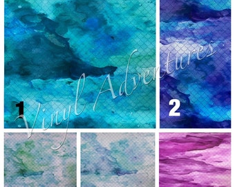 Mermaid HTV SOLID Scales Blue Green Teal Purple Heat | Etsy