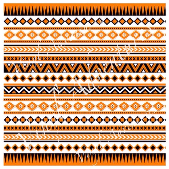 Aztec Pattern Vinyl Tribal Pattern Vinyl Orange Black White - Etsy