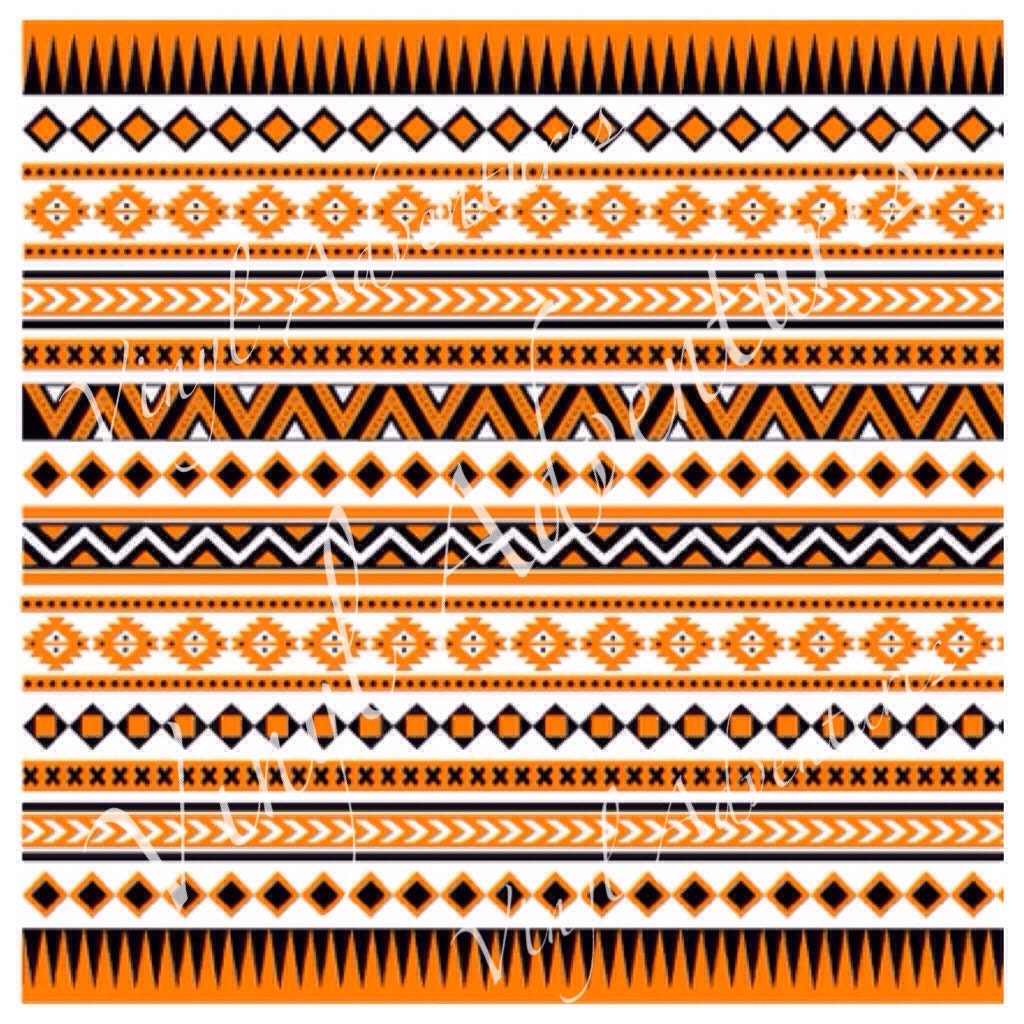 Aztec Pattern Vinyl, Tribal Pattern Vinyl, Orange Black White ...